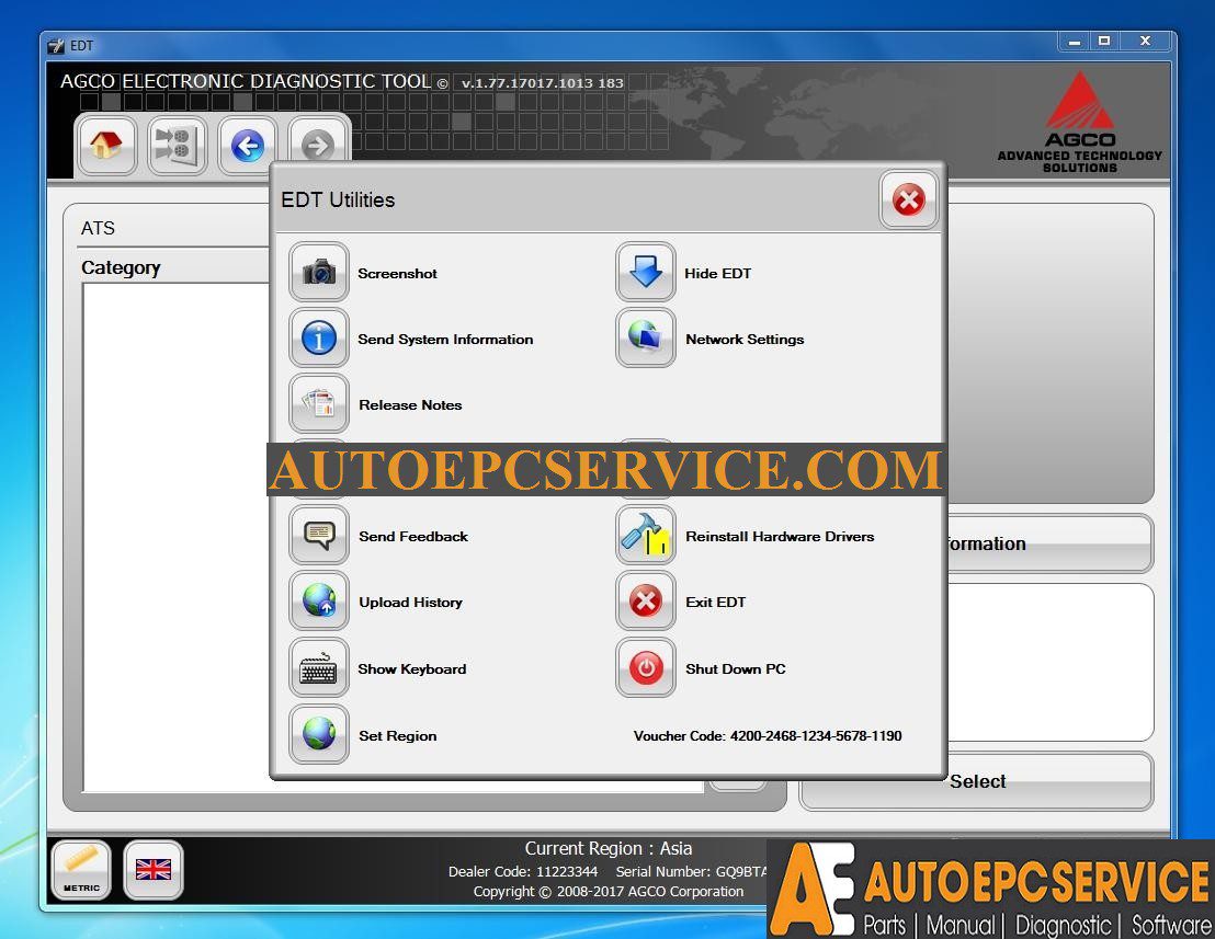 AGCO Diagnostic Program EDT Electronic v1.77 02.2017 How To Install