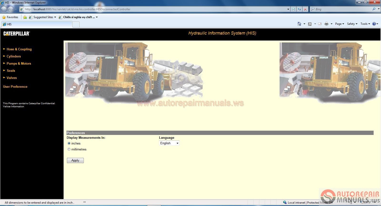 Caterpillar Hydraulic Information System (HIS) 2011 English