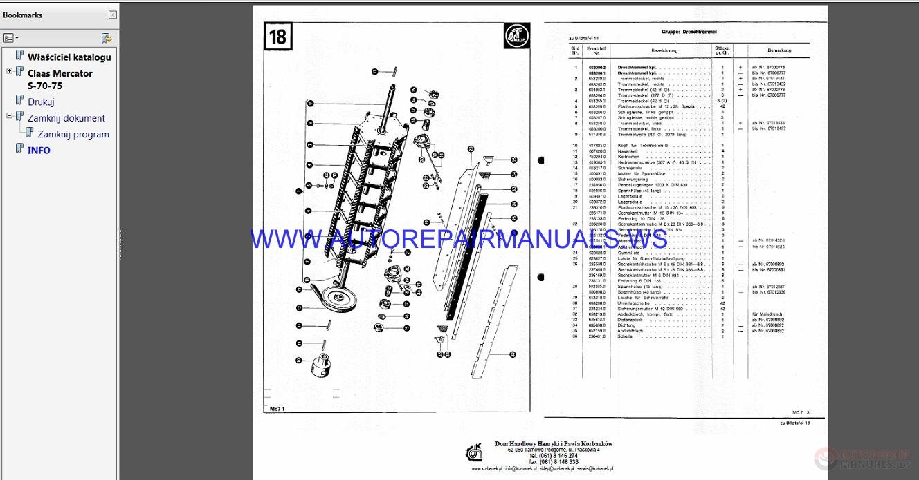 Claas Full Set Parts Manual DVD
