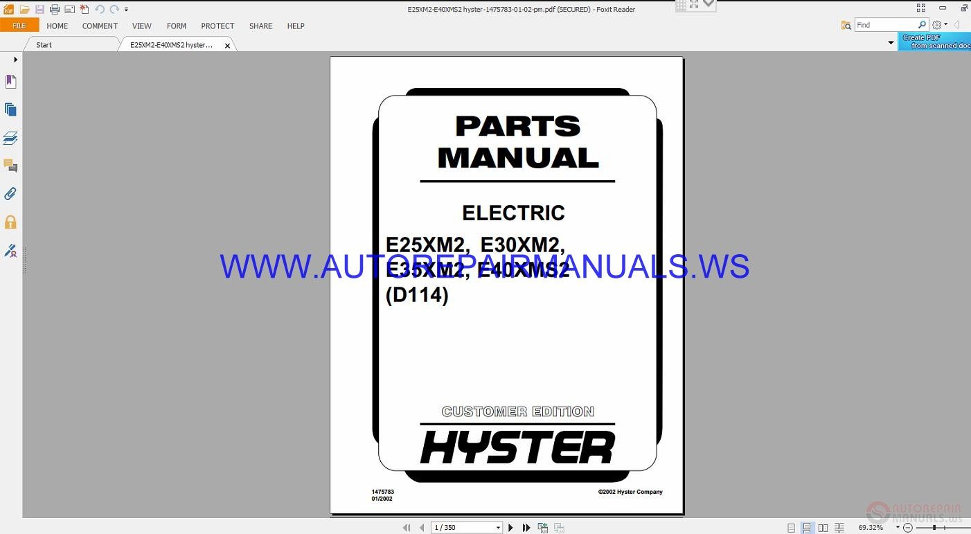 Hyster Parts and Service Full Set Manual DVD