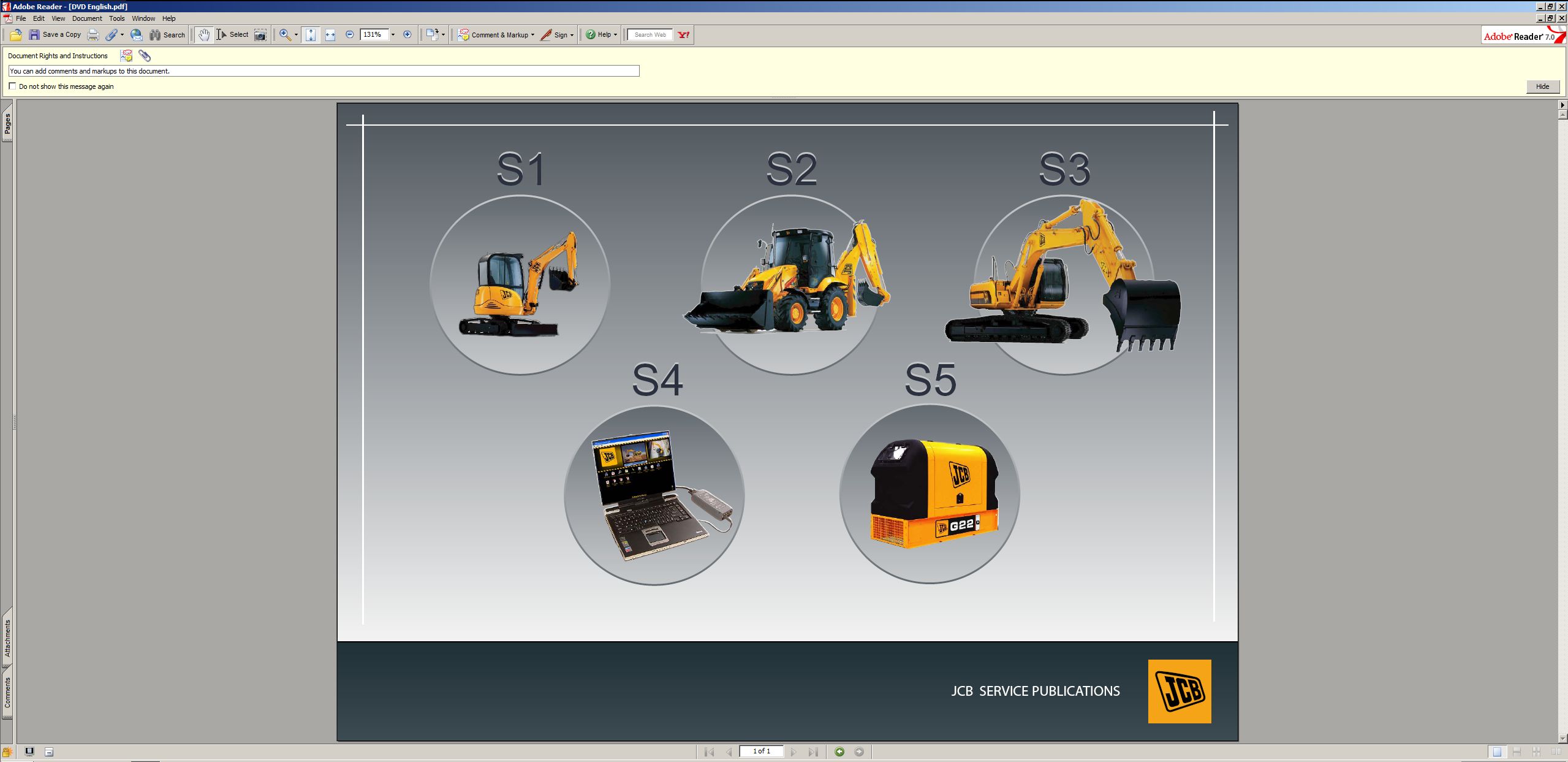 JCB S1 S2 S3 S4 S5 Service Manuals Collection Program