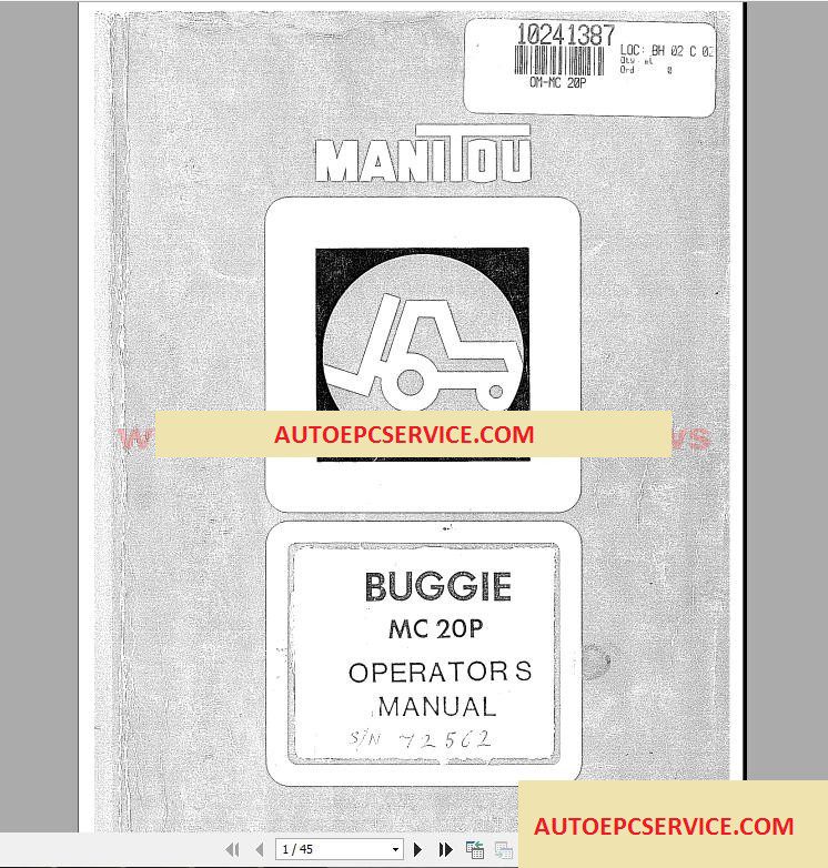 Manitou Forklift Parts Manual