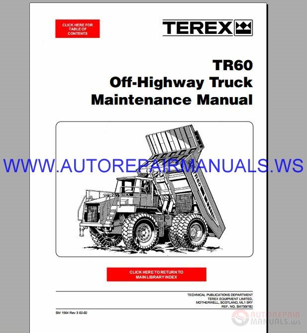 Terex Articulated Truck Full Shop Manual DVD