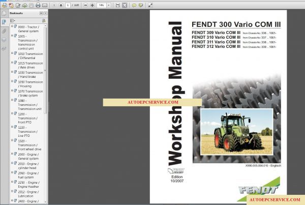 FENDT TRACTORS Operator Maintenance Instruction Schematic Fault Codes