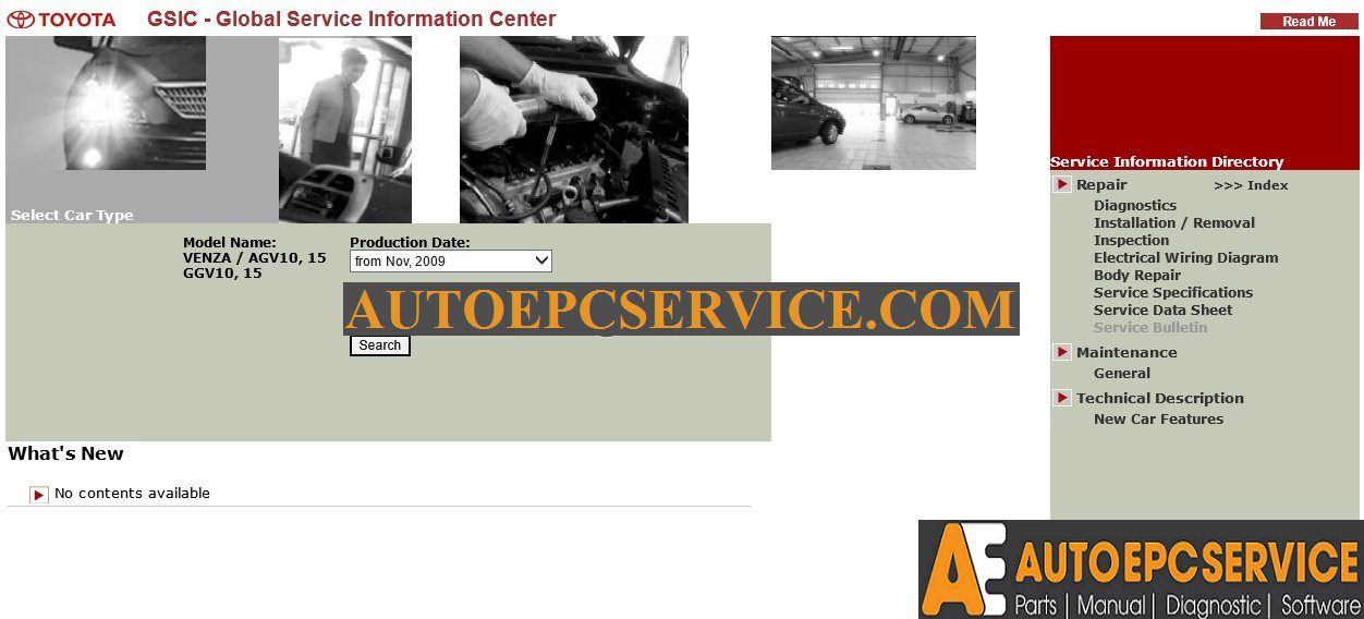 TOYOTA VENZA GSIC AGV10,15 GGV10,15 WORKSHOP MANUAL