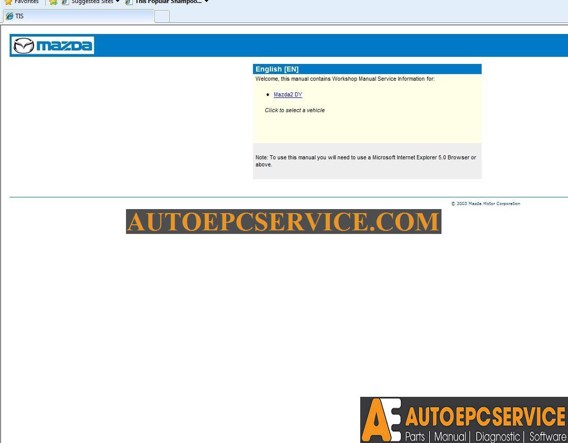 Mazda 2 [2002-2014] Workshop Manual