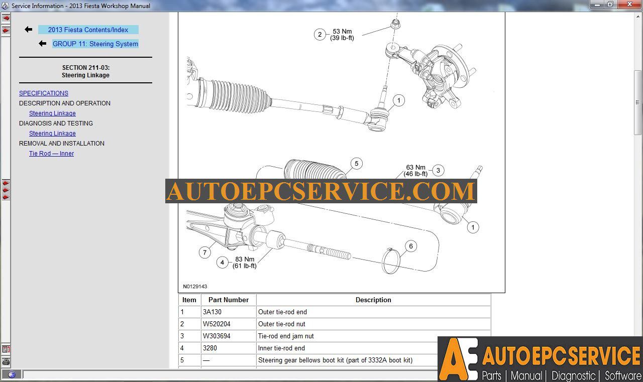 WorkShop Manual Ford Motor Company USA 2013