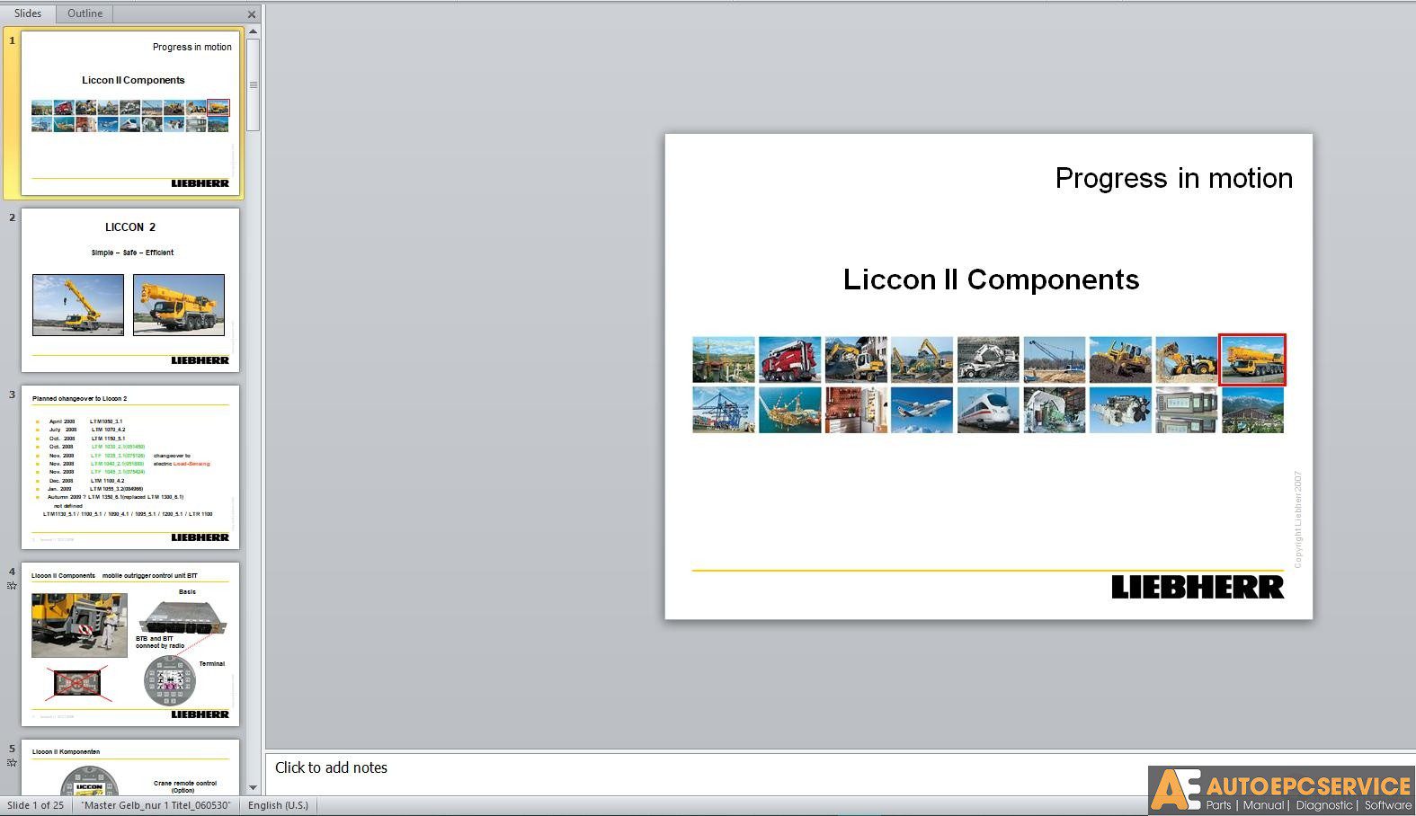 Liebherr Some Model Machine Service Training