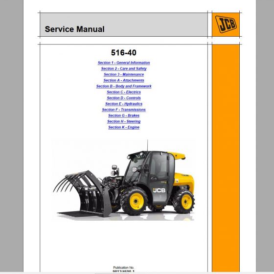 JCB SkidSteer Service Manual New Models Updated 2018 CD