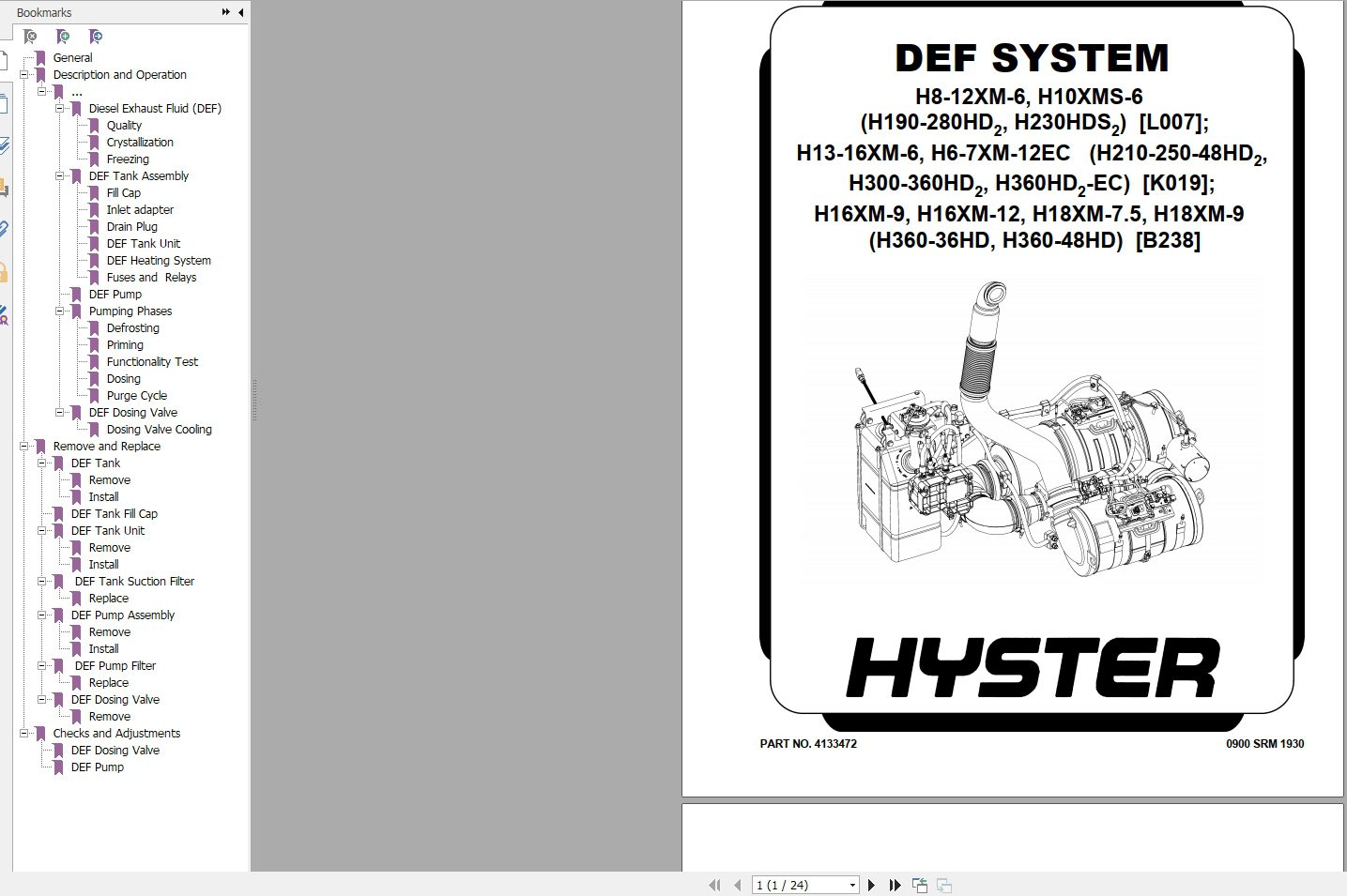 Hyster Forklift Class 5 Internal Combustion Engine Trucks K019 (H300HD2 ...