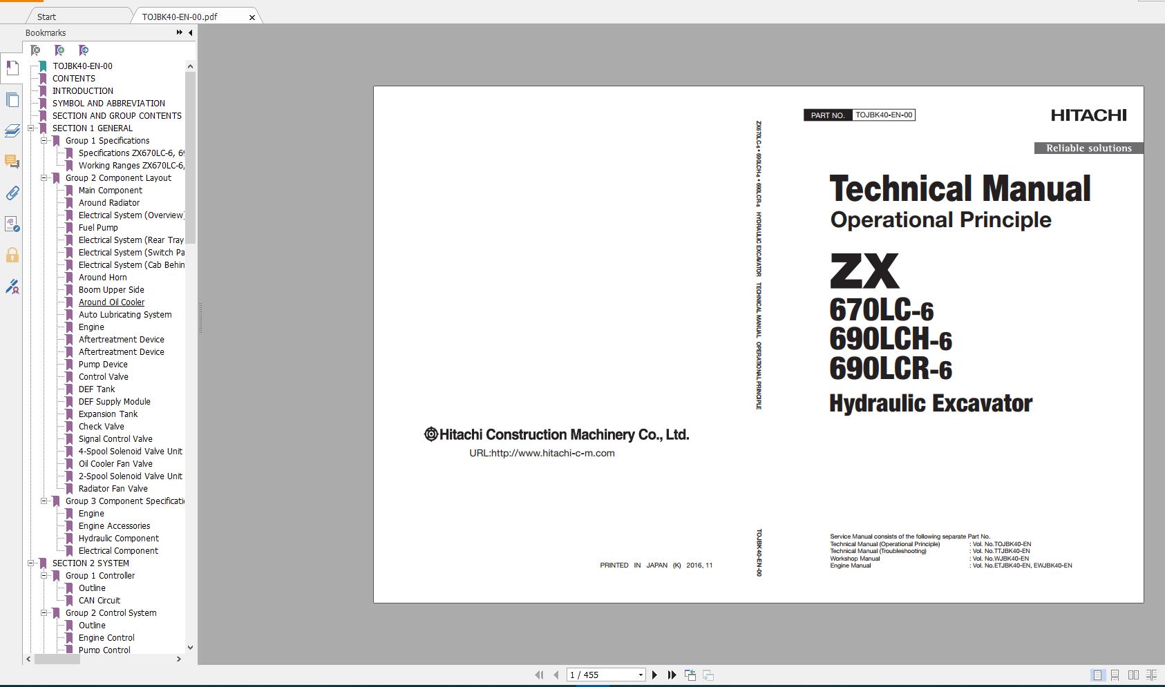 Hitachi ZX670LC-6-690LCH-6 FULL Workshop Manual