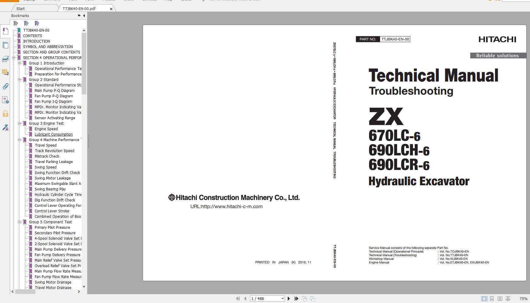 Hitachi ZX670LC-6-690LCH-6 FULL Workshop Manual