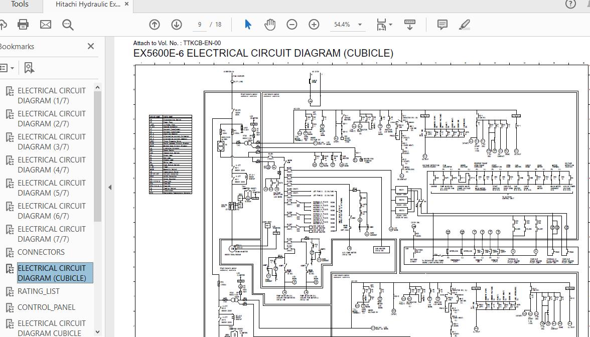 Hitachi Hydraulic Excavator EX5600E-6 Circuit Diagram TTKCB-EN-00