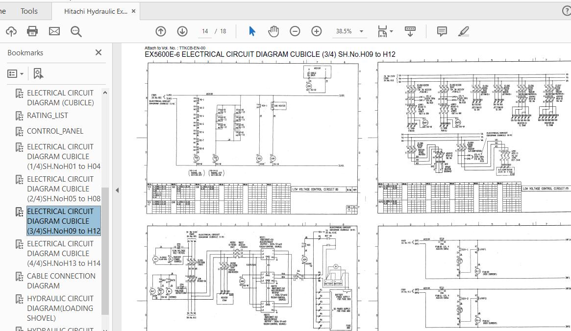 Hitachi Hydraulic Excavator EX5600E-6 Circuit Diagram TTKCB-EN-00
