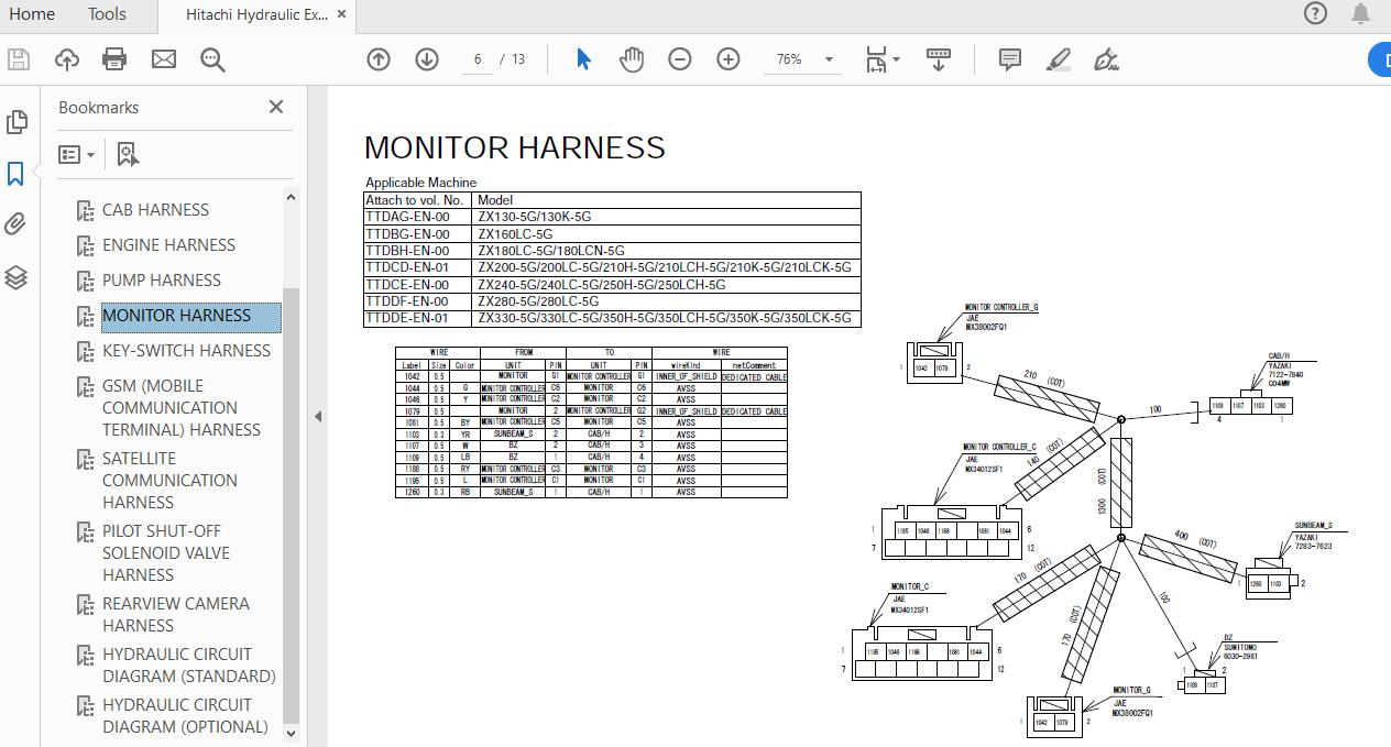 Hitachi Hydraulic Excavator ZX200_200LC-5G,210H_K_LCH_LCK-5G Technical_Workshop Manual_Parts ...