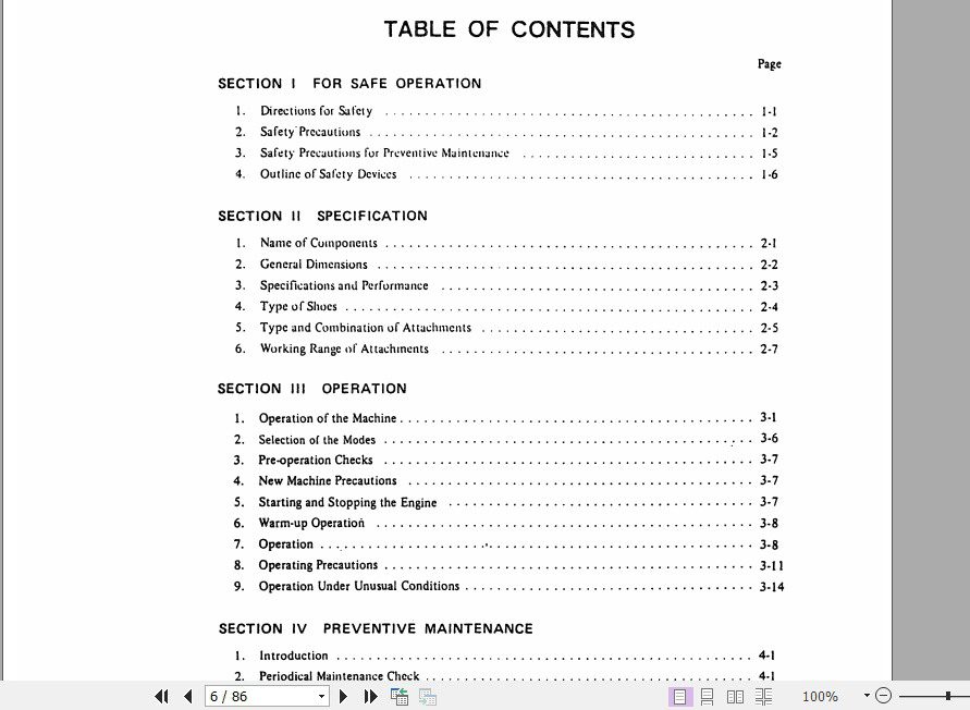 Kobelco Hydraulic Excavator MD200BLC Operator's Manual