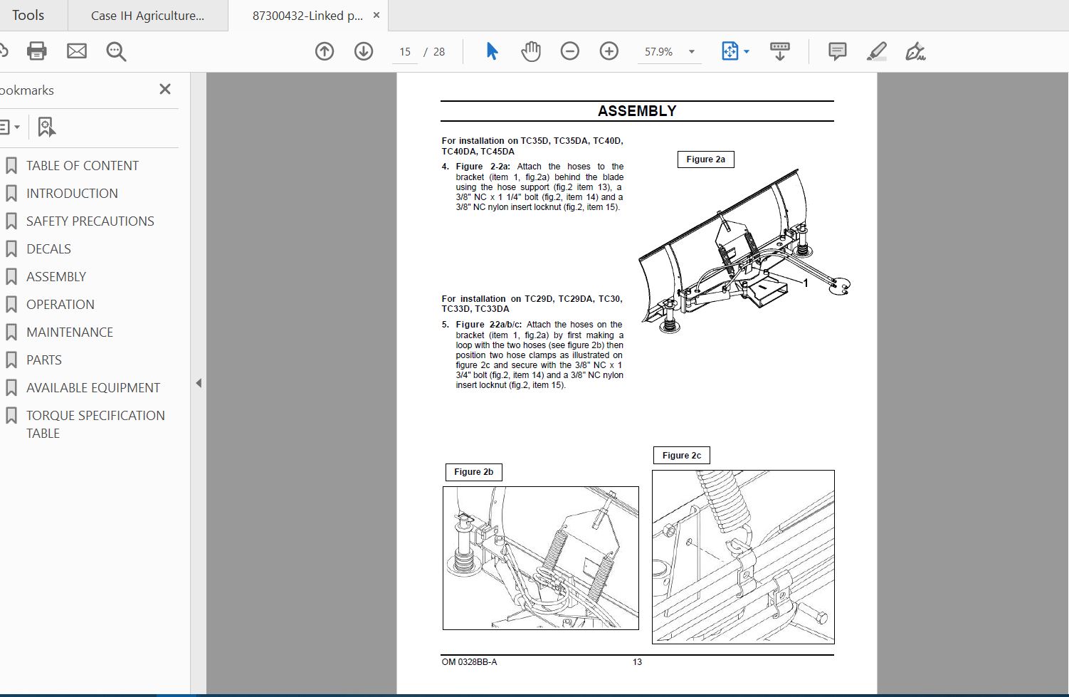 Case IH Tractor BMX172, D29, D33, D35, D40, D45, DX29, DX33, DX35,DX40 ...