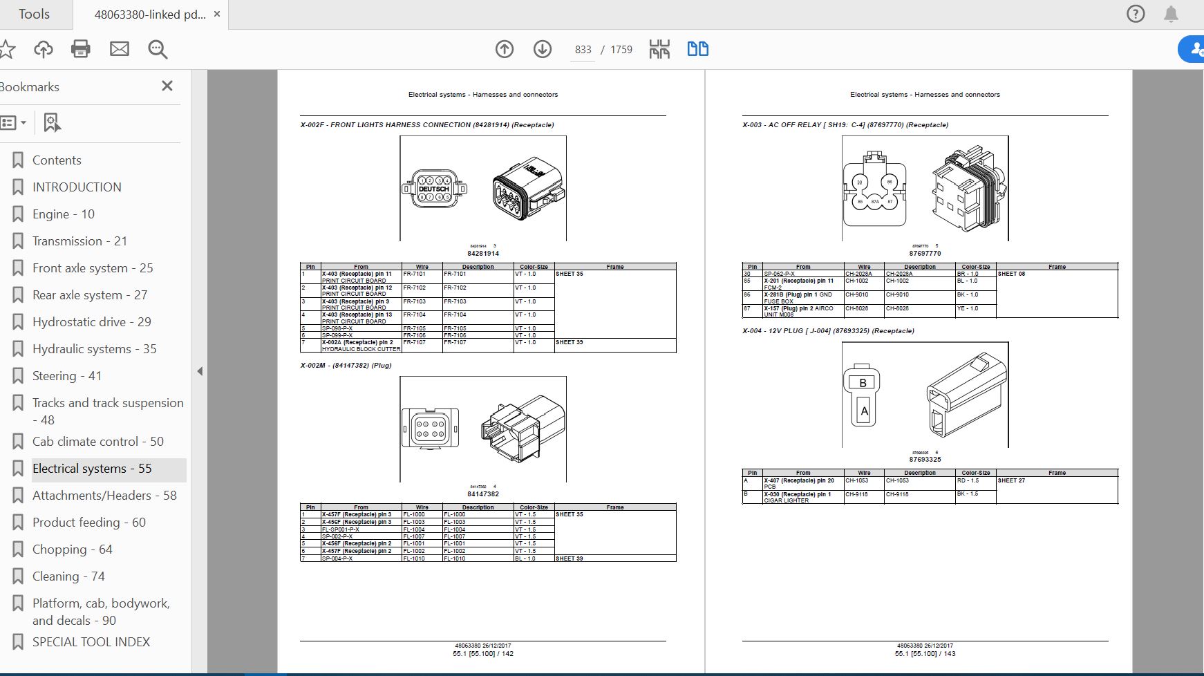 Case IH Tractor A8000, A8800 Sugar Cane Harvester Service Manual_48063380