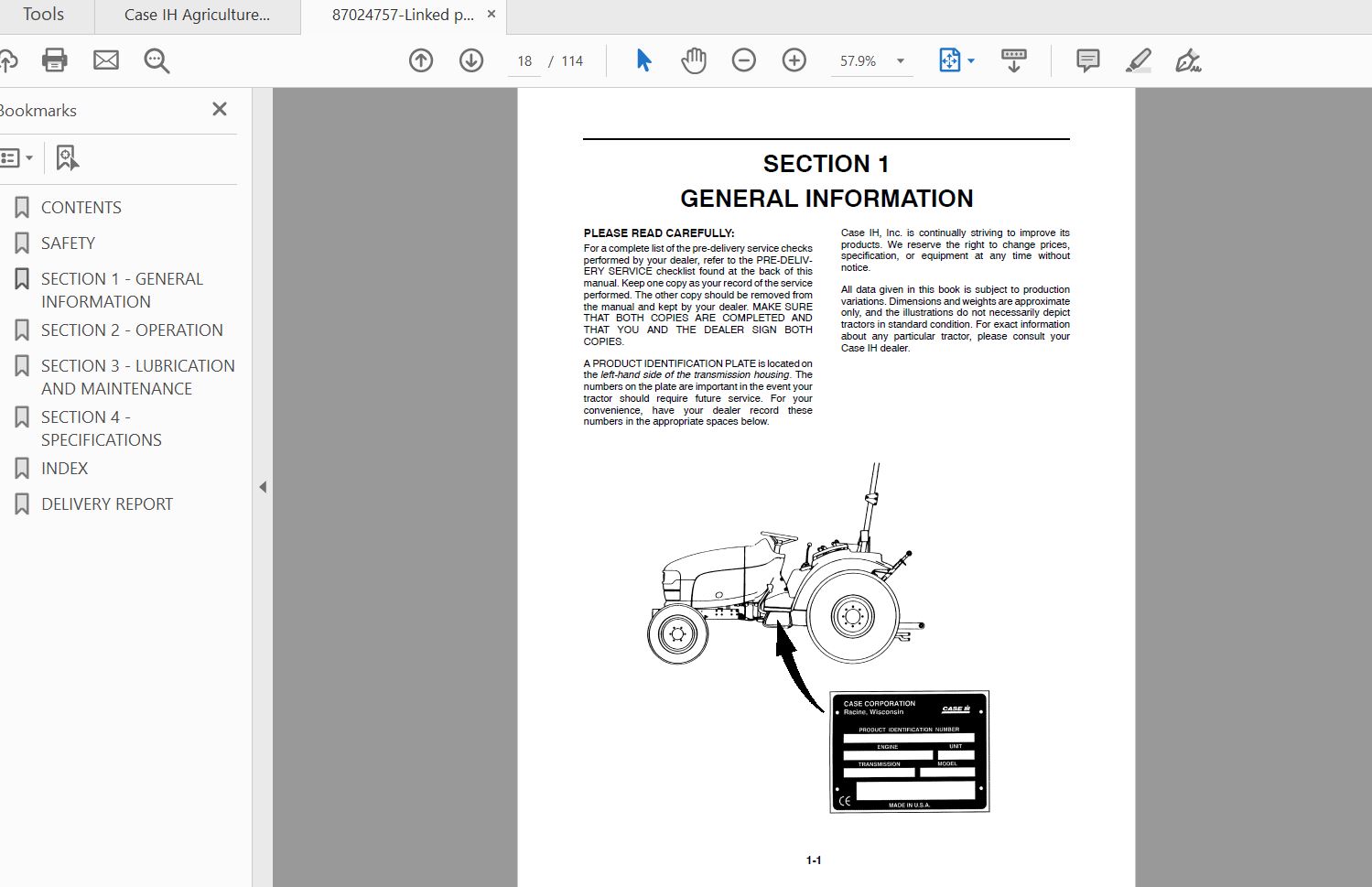 Case IH Tractor D25,D29,D33 Operator's Manual_87024757
