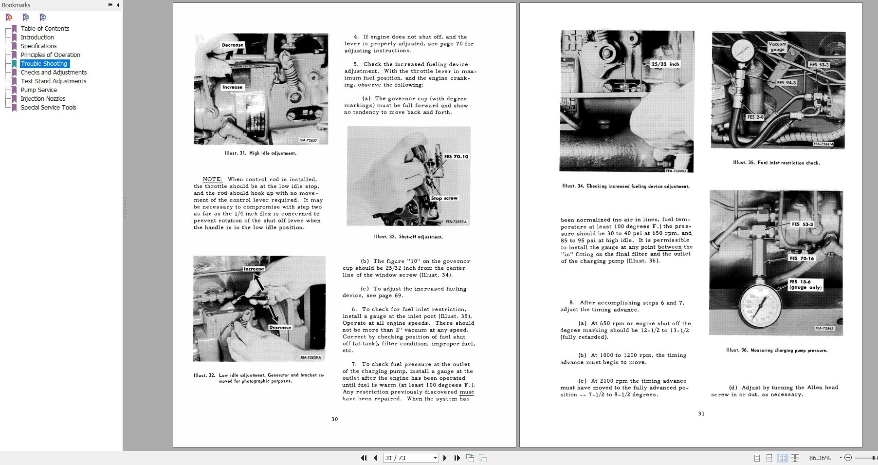 Case IH Tractor Fuel System Model RD Injection Pump Engine Model D-361 ...