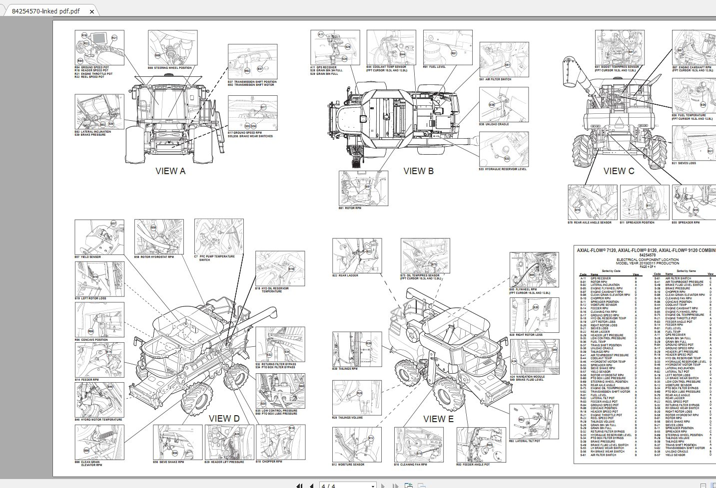 CASE IH AXIAL-FLOW 7120_8120_9120 Combines Electrical Schematic_84254570