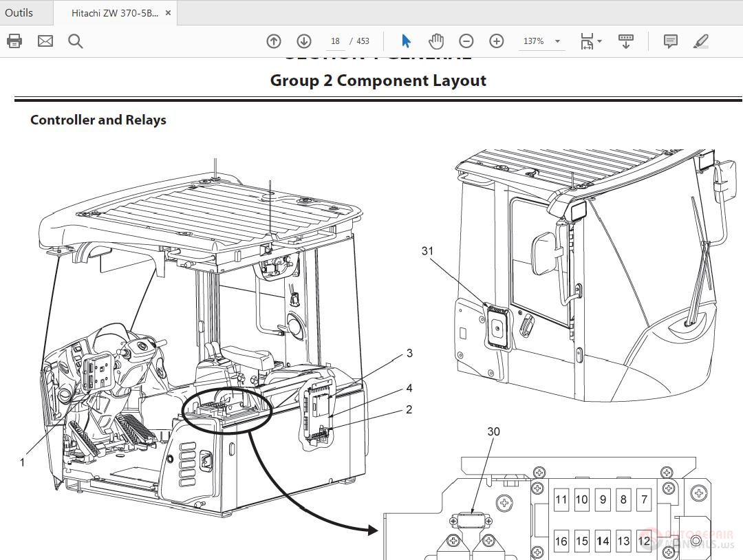 Hitachi ZW 550-6 Wheel Loader TONHK70-EN-00 Technical Manual