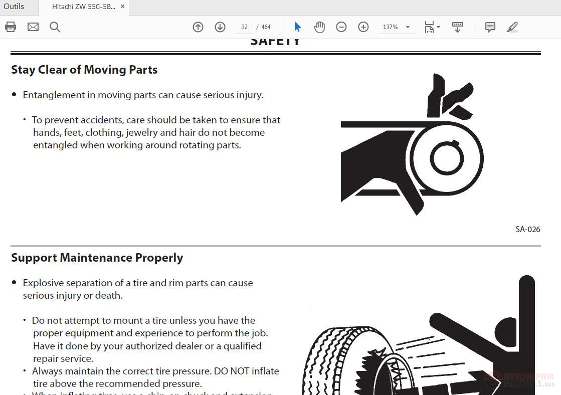 Hitachi ZW 550-6 Wheel Loader TTNHK70-EN-00 Technical Manual