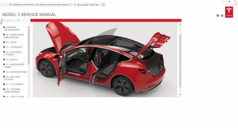 Tesla Model 3, Model S, Model X 2020 Service Repair Manuals & Part ...