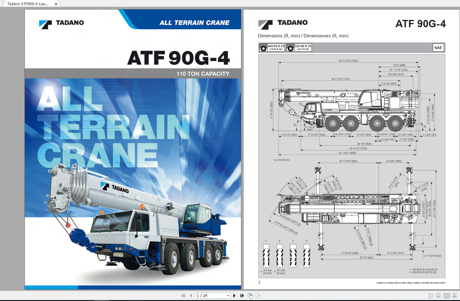 Tadano Mobile Crane ATF 90G-4 Service Manuals