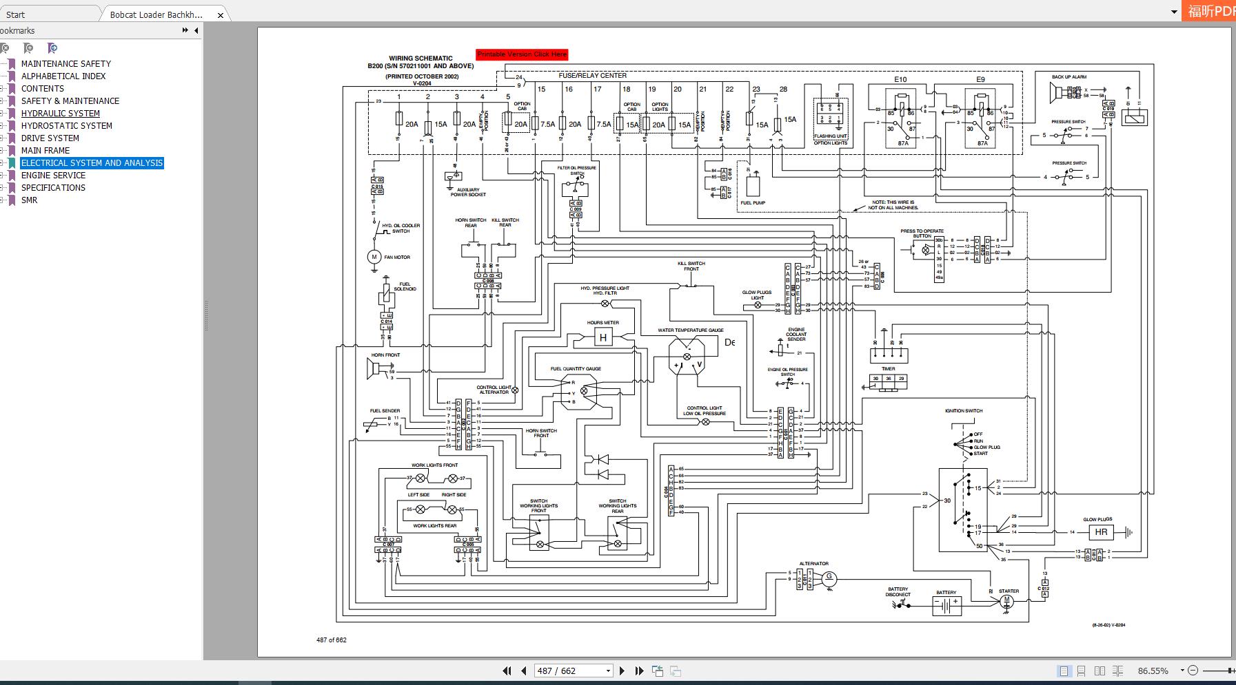 Bobcat Loader Backhoe B200 Service Manual_6901848