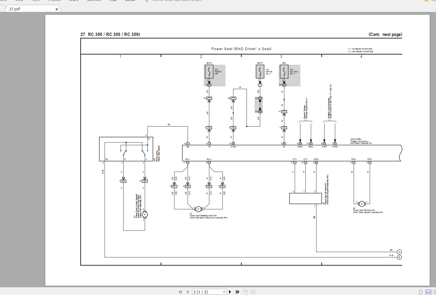 Lexus RC200T, RC300, RC350 [2017.11] Electrical Wiring Diagram