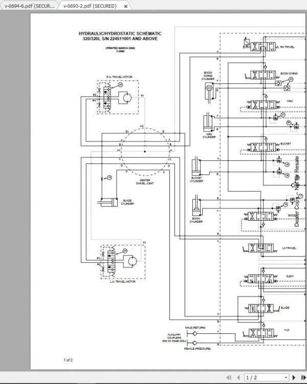 Bobcat Excavator 320(L) Hydraulic & Electrical Schematic