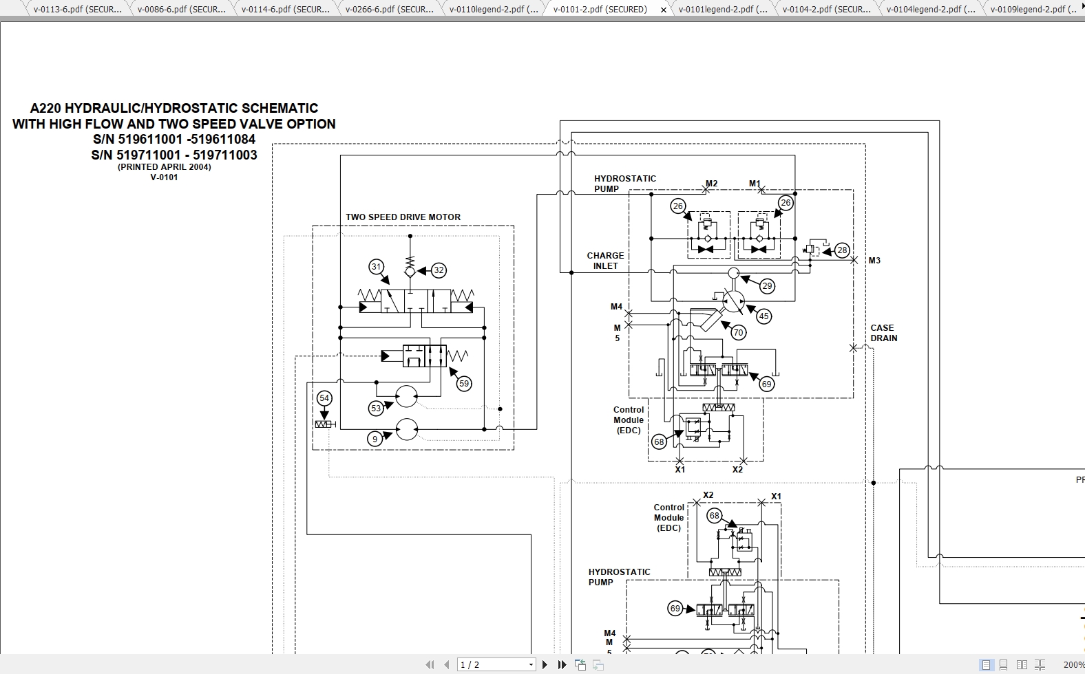 Bobcat Loader A220 Hydraulic & Electrical Schematic
