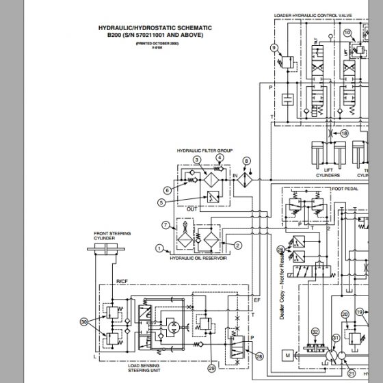 Bobcat Loader Backhoe B250 Hydraulic & Electrical Schematic