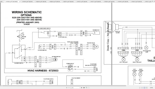 Bobcat Loader S220 Hydraulic & Electrical Schematic