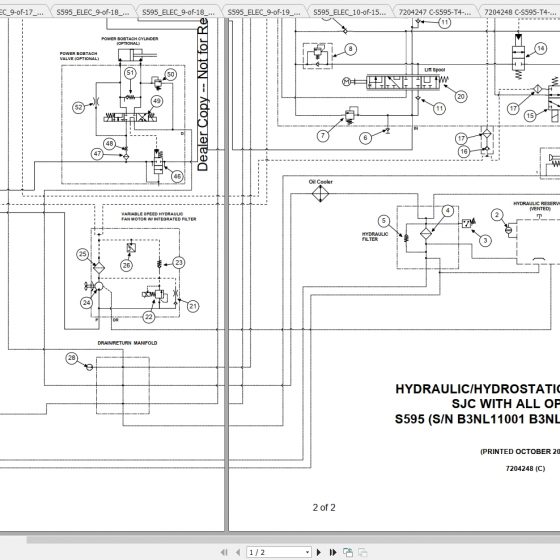 Bobcat Loader S590 Hydraulic & Electrical Schematic