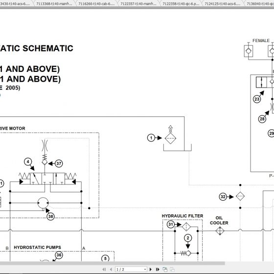 Bobcat Loader T180 Hydraulic & Electrical Schematic