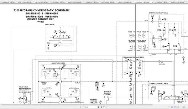 Bobcat Loader T200 Hydraulic & Electrical Schematic