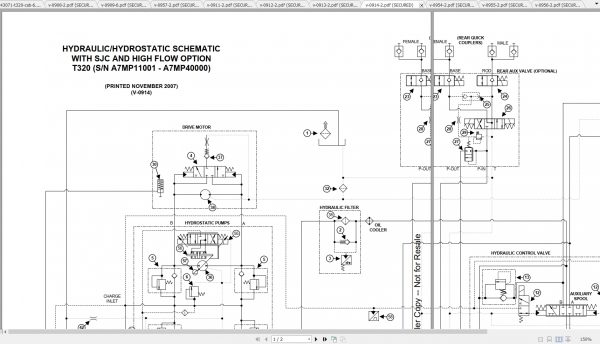 Bobcat Loader T320 Hydraulic & Electrical Schematic