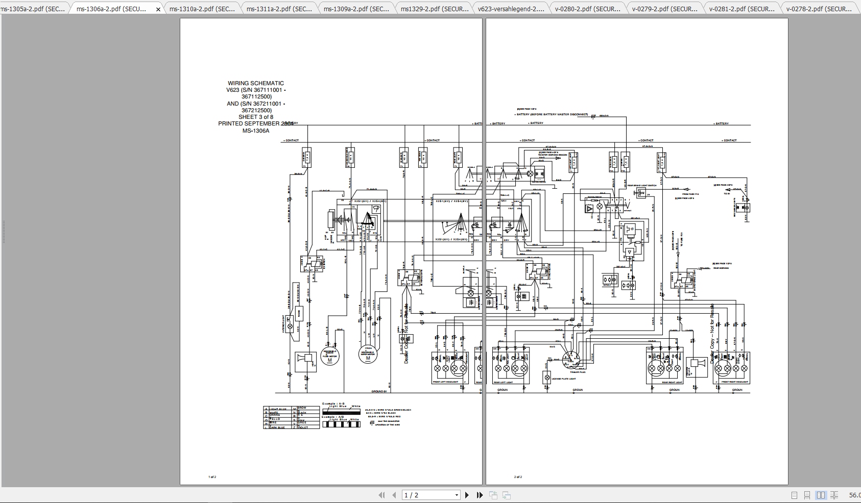 Bobcat VersaHANDLER TTC V623 Hydraulic & Electrical Schematic