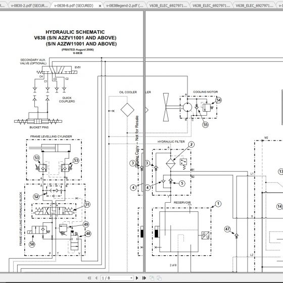 Bobcat VersaHANDLER TTC V623 Hydraulic & Electrical Schematic
