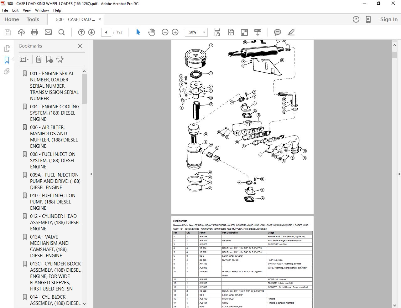 Case CNH Wheel Loaders Parts Manuals
