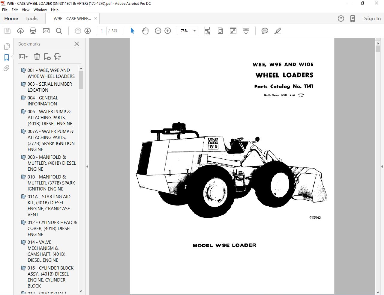 Case CNH Wheel Loaders Parts Manuals