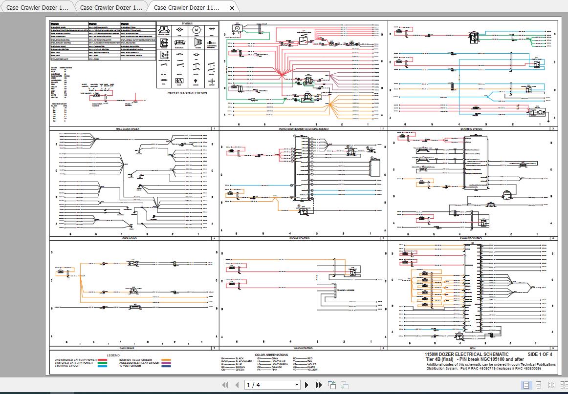 Case Crawler Dozer 1150M, 1650M Electrical Schematic