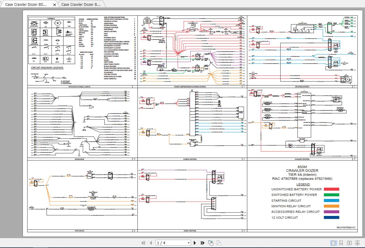 Case Crawler Dozer 850M Tier 4B Electrical Schematic