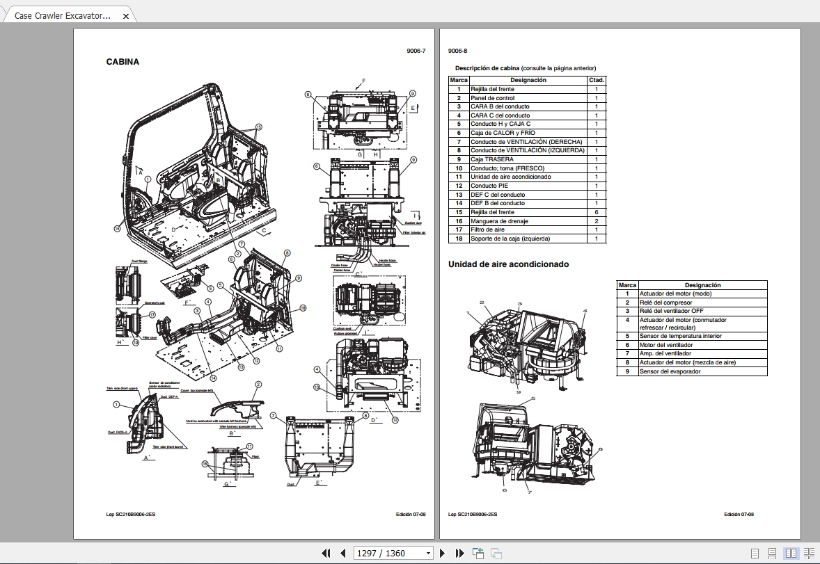 Case Crawler Excavator CX350B, CX370B Service Manual_84124933C_ES