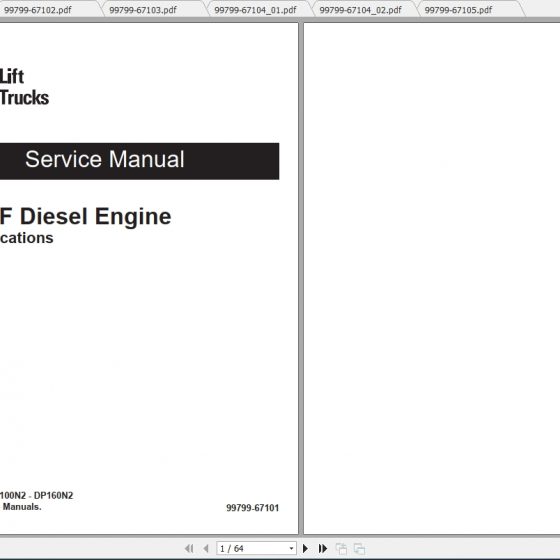 Caterpillar Lift Truck DP100NH Service Manuals