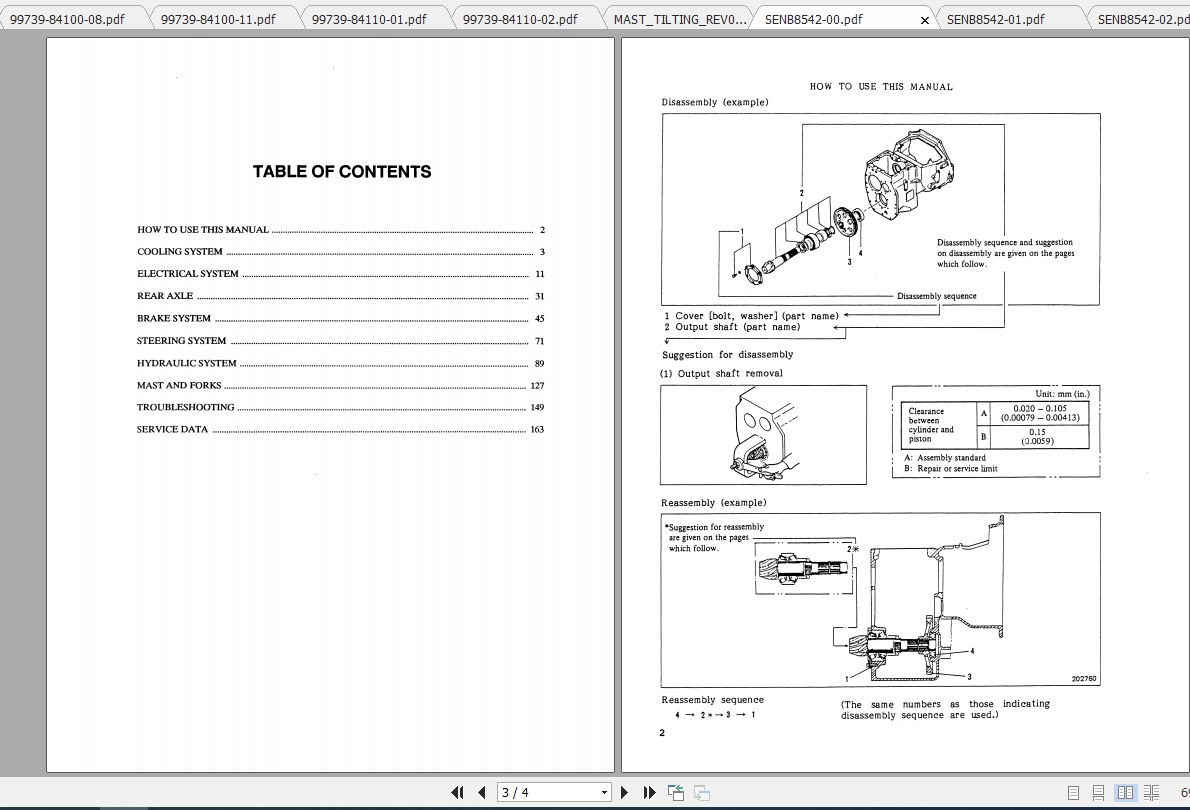 Caterpillar Lift Truck DP50 Service Manuals