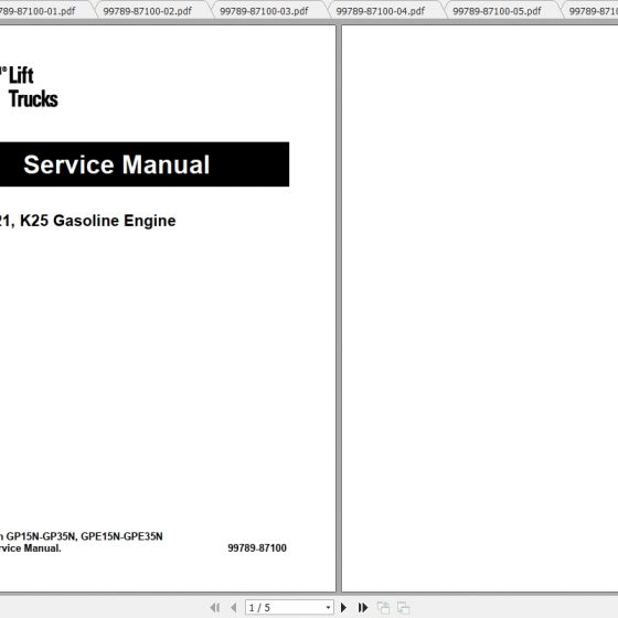 Caterpillar Lift Truck GP15ND Service Manuals