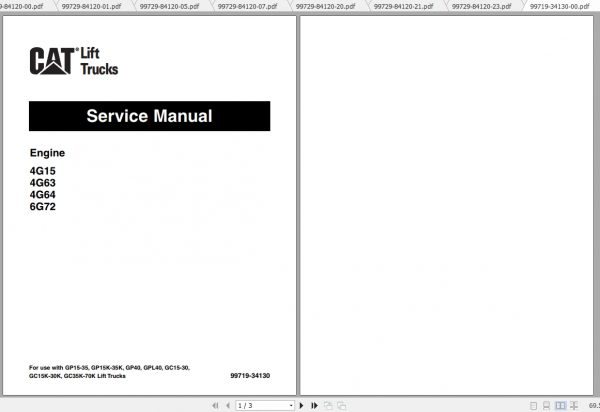 Caterpillar Lift Truck GP35 MC Service Manuals